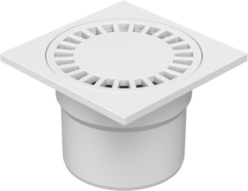 Floor drain with bottom outlet D110, WHITE - CHUDĚJ, s.r.o.