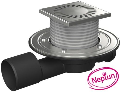 Multi-inlet floor drain, side outlet D50/75, NEPTUNE, stainless steel ...