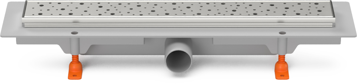 Linear. floor drain with stainless steel frame side outlet, D40, 350 mm ...
