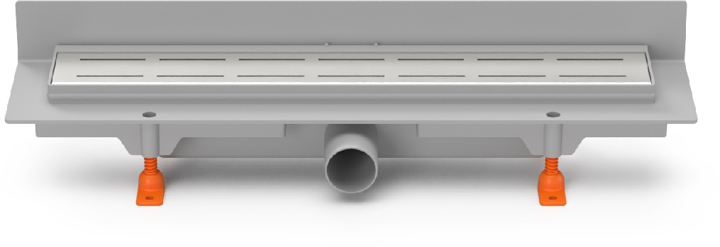 Linear. floor drain to wall side outlet, D40, 450 mm, Line grid gloss ...