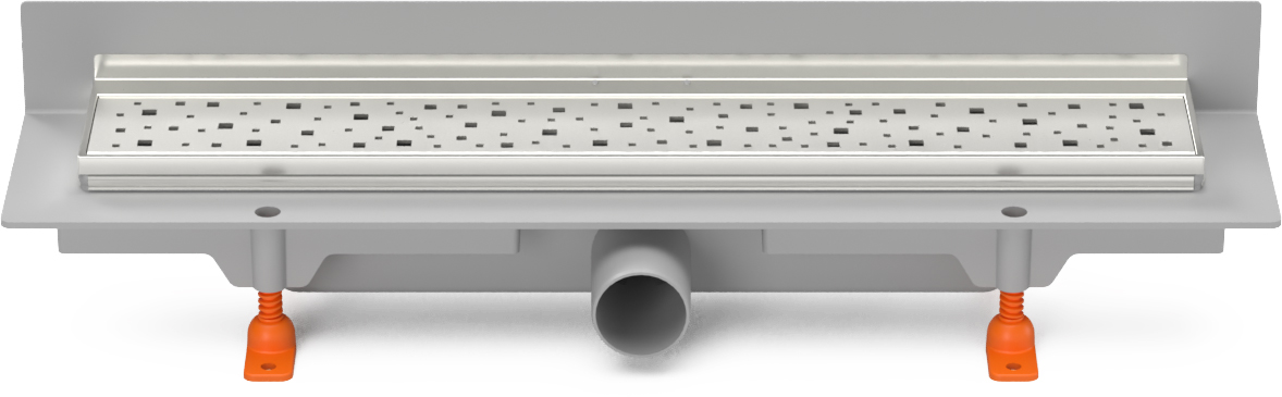 Linear. floor drain with SS frame to wall side outlet D40, 450 mm ...
