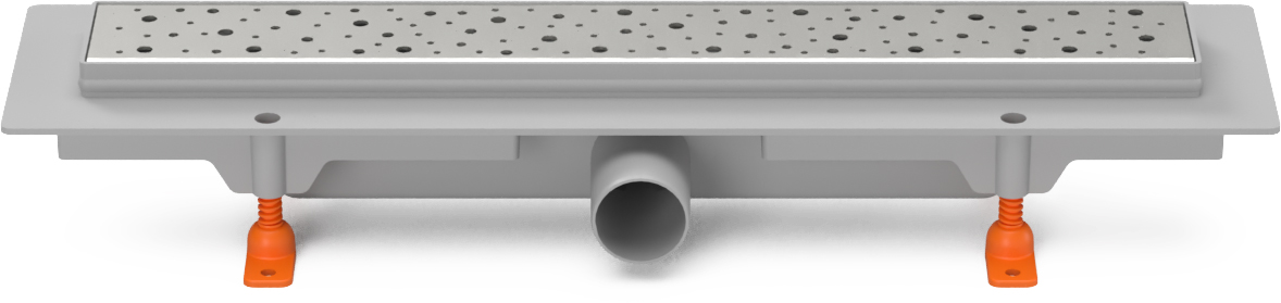 Linear. floor drain side outlet, D40, 550 mm, Drops grid gloss - CHUDĚJ ...
