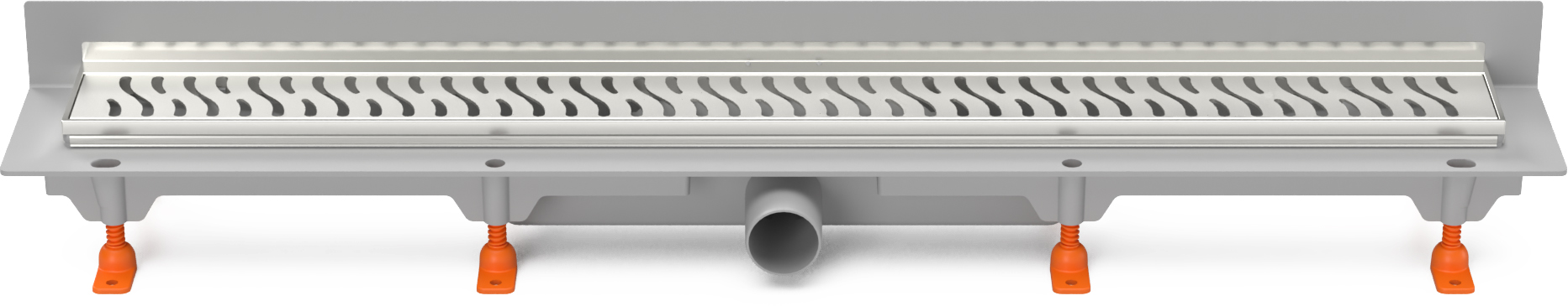 Linear floor drain to the wall with stainless steel frame - CHUDĚJ, s.r.o.