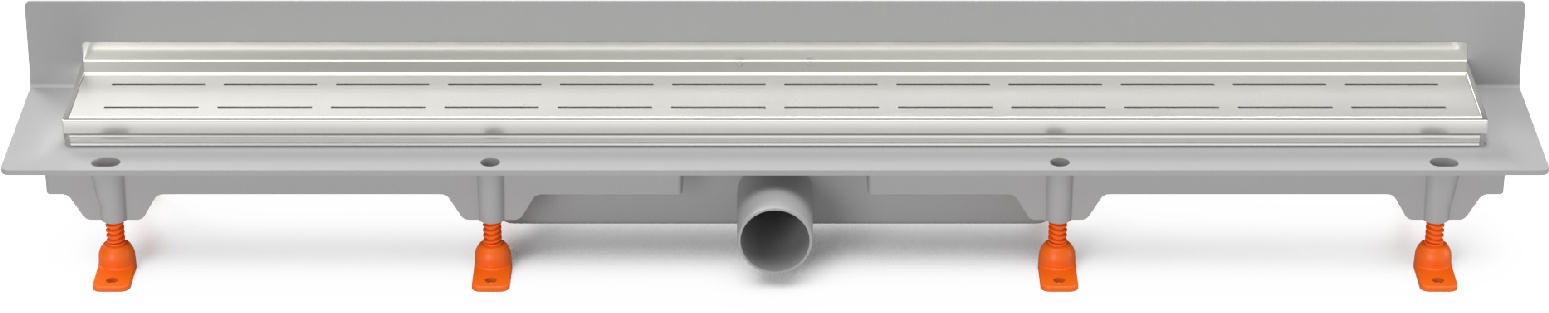 Linear. floor drain with SS frame to wall side outlet D40, 750 mm, line ...