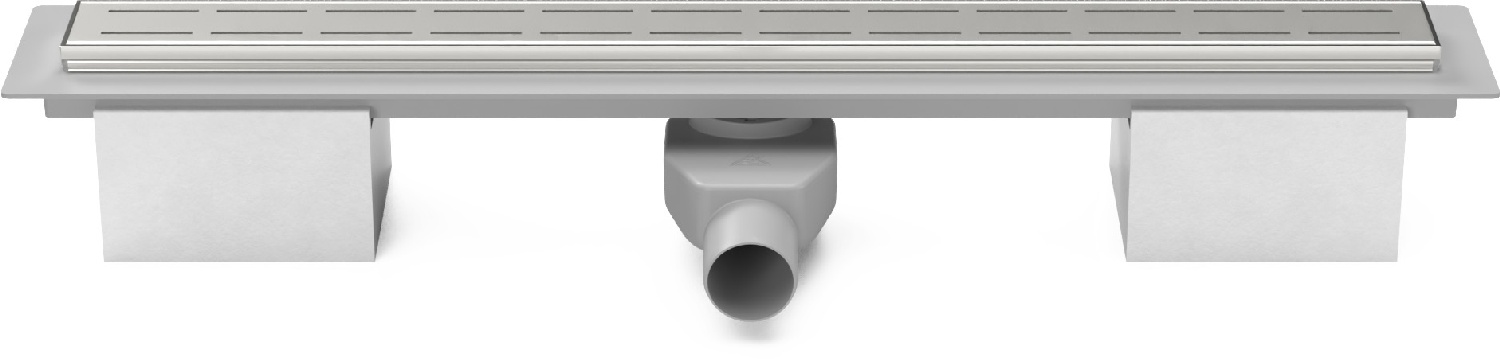 Linear floor drain 1050mm with SS frame, side outlet D50 and swivel ...