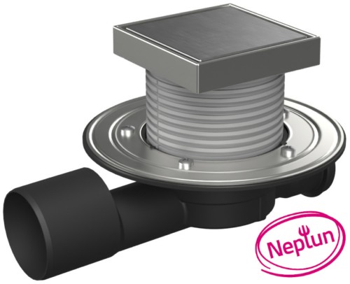 Multi-inlet floor drain, side outlet D50/75, NEPTUNE, stainless steel ...