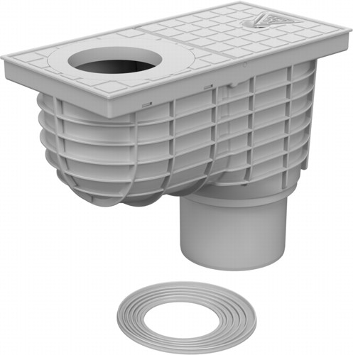 Bottom street drain, outlet D110, Standard grey - CHUDĚJ, s.r.o.