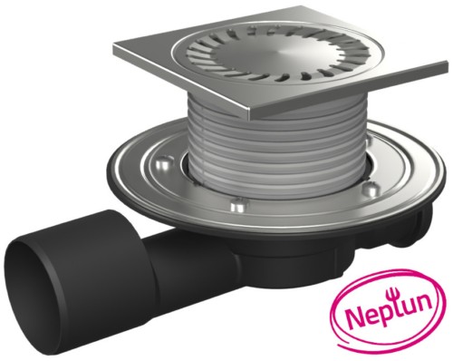 Multi-inlet floor drain, side outlet D50/75, NEPTUNE, stainless steel ...