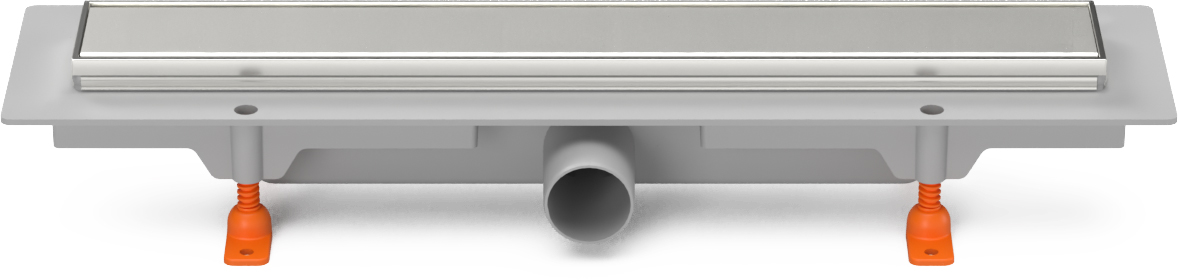 Linear floor drain with stainless steel frame side outlet D40, 450 mm ...