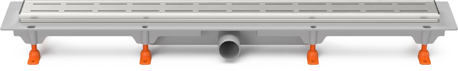Linear. floor drain with stainless steel frame side outlet, D40, 750 mm ...