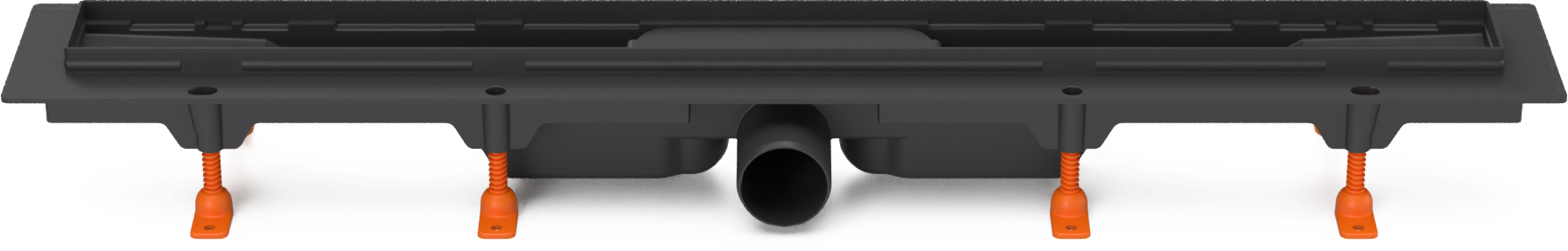 Plastic linear floor drain without grid - black - CHUDĚJ, s.r.o.