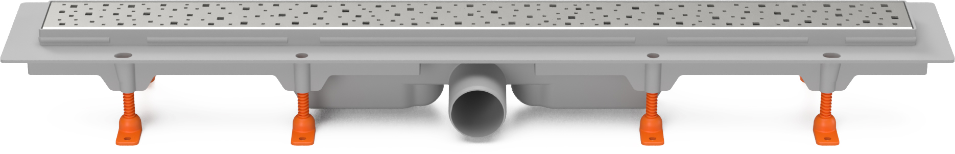 Linear. floor drain, side outlet D50, 950 mm, Square grid matt - CHUDĚJ ...