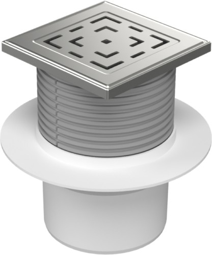 Floor drain with bottom outlet D110, collar, stainless steel grid ...
