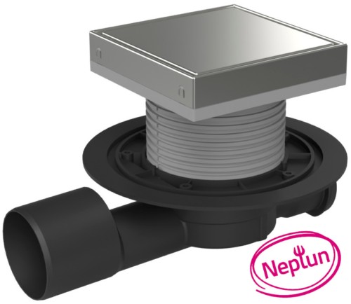 Multi-inlet floor drain, side outlet D50/75, NEPTUNE, stainless steel ...