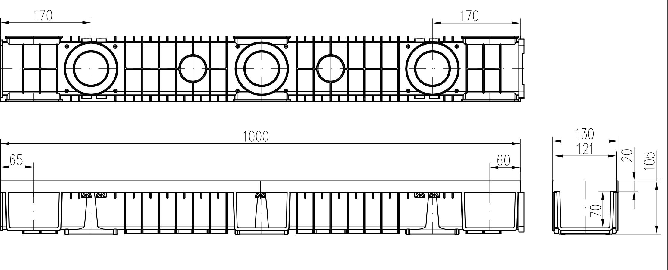 Exterior gutter with plastic grid - CHUDĚJ, s.r.o.