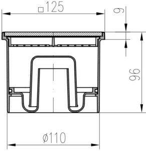 Floor drain with direct outlet D110, stainless steel frame, grid FACE 5 ...