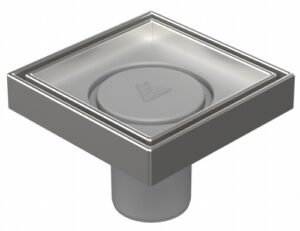Floor drain with direct outlet D50, stainless steel frame, grid ...