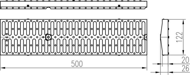 Plastic grid for exterior gutter 0,5 m - CHUDĚJ, s.r.o.
